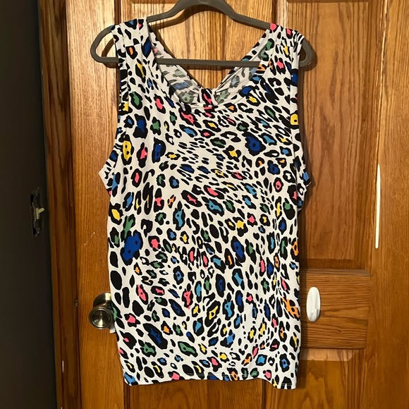 Glitzy Girlz | Tops | Colored Animal Print Tank | Poshmark